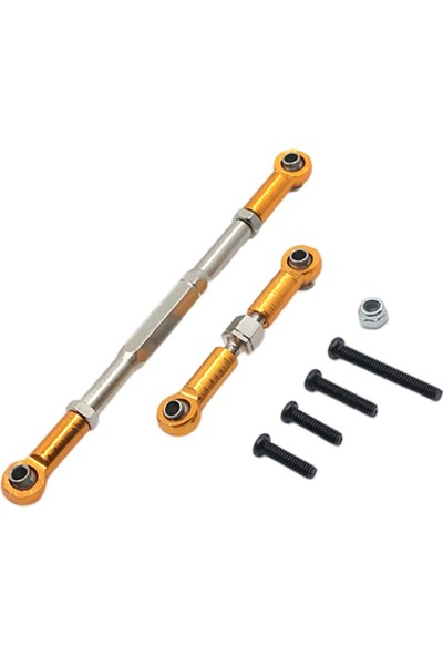 Metal Direksiyon Çekme Çubuk Servo Link Kravat Sonu D90 D91 1/12 Kamyon Araba Parçaları Altın Metal Direksiyon Çekme Çubuk Servo Link Kravat Sonu D90 D91 1/12 Kamyon Araba Parçaları Altın