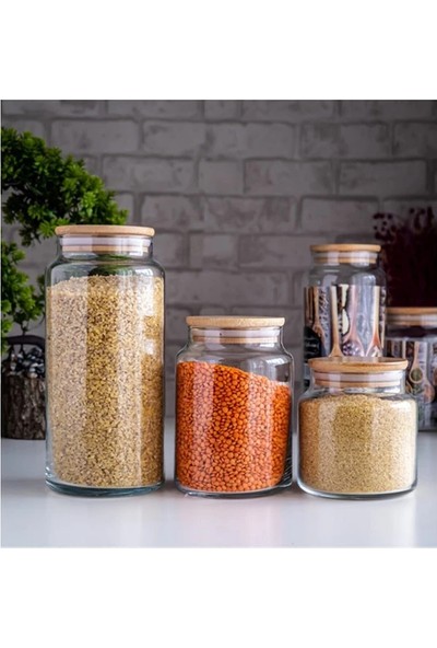 Boutique Bordo Bambu Kapaklı Üçlü Cam Kavanoz Boutique Bordo Bambu Kapaklı Üçlü Cam Kavanoz