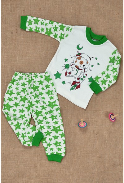 %100 Pamuk Astronot Köpek Pijama Takımı 1-3 Yaş