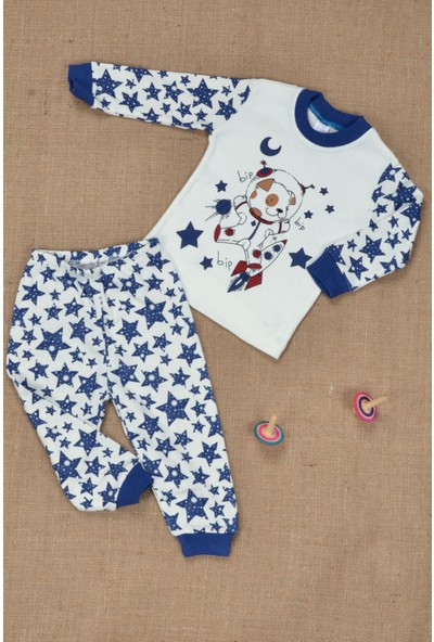%100 Pamuk Astronot Köpek Pijama Takımı 1-3 Yaş