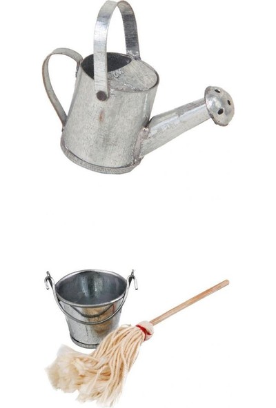 Lovoski 1:12 Dollhouse Minyatür Housecleaning Malzemeleri Paspas Kova ve Sulama Can (Yurt Dışından)