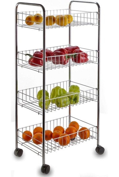 Paslanmaz Çelik 4 Katlı Meyvelik Sebzelik Paslanmaz Çelik 4 Katlı Meyvelik Sebzelik