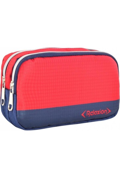 Relaxion Kırmızı Çift Bölmeli Su Geçirmez Kalemlik 121