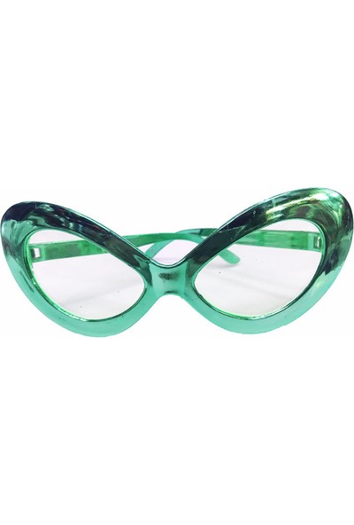 Samur Amazeus Metalize Yeşilçam 80 Li 90 Lı Yıllar Parti Gözlüğü Yeşil Renk 15X7 cm