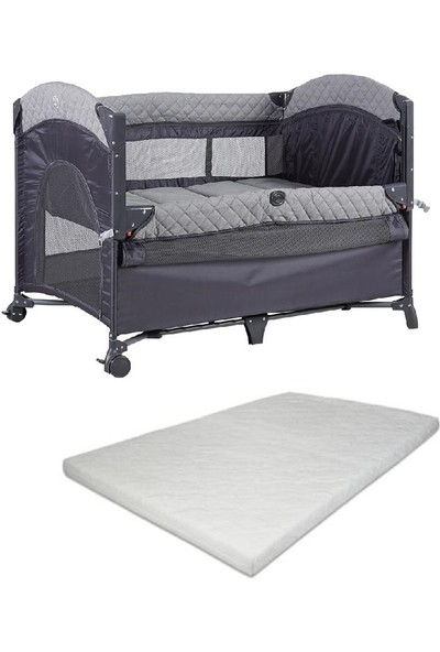 Prego Miami Basic Anne Yanı Oyun Parkı Park Yatak 70X110 Gri+Yatak 8041 Prego Miami Basic Anne Yanı Oyun Parkı Park Yatak 70X110 Gri+Yatak 8041