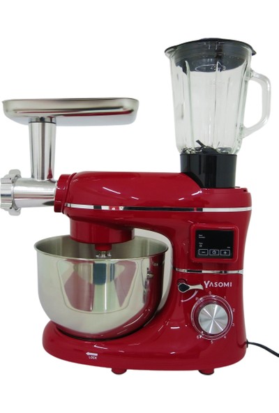 Yasomi Sm 1504BML Kırmızı LED Ekranlı Kıyma Çekme Aparatlı Blender Hamur Yoğurma Makinesi 1500W Yasomi Sm 1504BML Kırmızı LED Ekranlı Kıyma Çekme Aparatlı Blender Hamur Yoğurma Makinesi 1500W