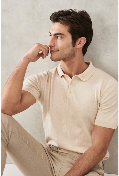Altınyıldız Classıcs Erkek Bej Standart Fit %100 Pamuk Polo Yaka Triko Tişört Altınyıldız Classıcs Erkek Bej Standart Fit %100 Pamuk Polo Yaka Triko Tişört
