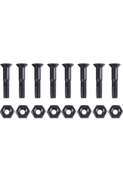 8 Parça Kaykay 25MM Fındık Seti ile Vidalar Vidalar - Siyah 8 Parça Kaykay 25MM Fındık Seti ile Vidalar Vidalar - Siyah