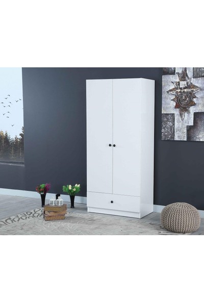 Ipek Mobilya Lanza 2 Kapaklı 1 Çekmeceli Dolap ( Beyaz ) Ipek Mobilya Lanza 2 Kapaklı 1 Çekmeceli Dolap ( Beyaz )