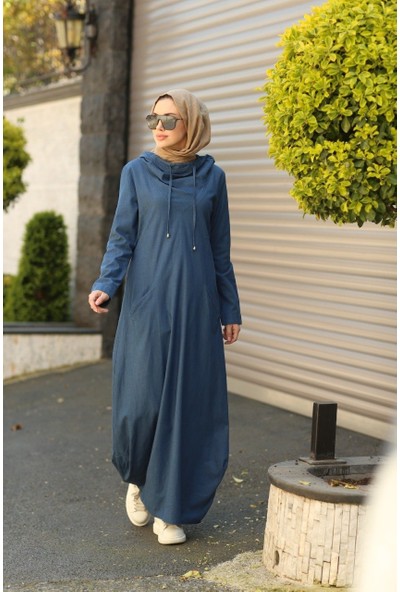 Neways Eldaryo Kapşonlu Elbise Lacivert Neways 6034