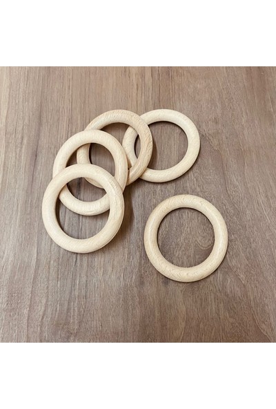 Ahşap Halka 7 cm 5 Adet