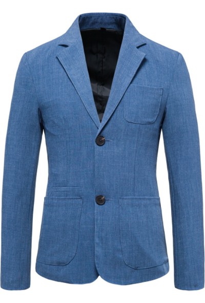 Gemdeck Erkek 2 Düğme Çentikli Yaka Spor Ceket (Yurt Dışından)