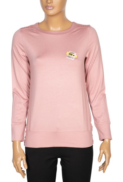 Defrina Kadın Omuzları Düğmeli Spor Pudra Bluz Defrina Kadın Omuzları Düğmeli Spor Pudra Bluz