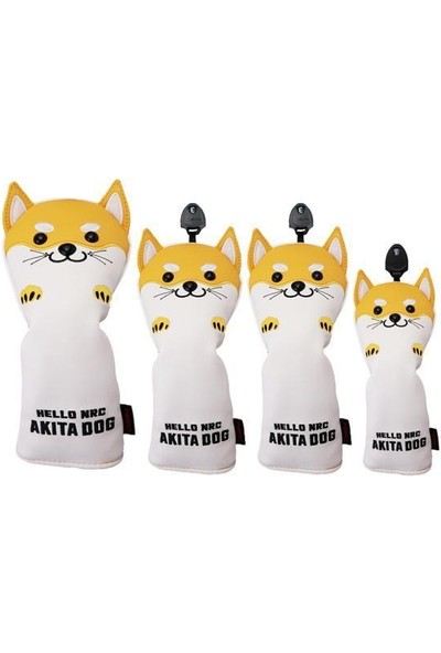 Zwinz 2X4X Golf Ahşap Kafa Kapakları No. 1 3 5 Ut Sürücü Headcover Sevimli Köpek Şekli Sarı (Yurt Dışından)