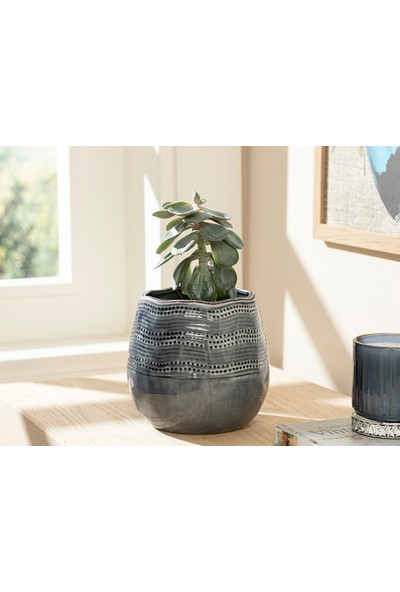 Erica Saksı 16X16X14,7 cm Mavi