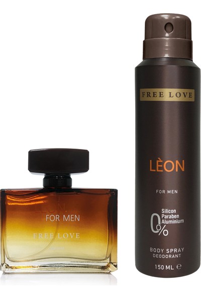 Free Love Leon Edp Erkek Parfüm 100 ml ve Deodorant 150 ml Free Love Leon Edp Erkek Parfüm 100 ml ve Deodorant 150 ml