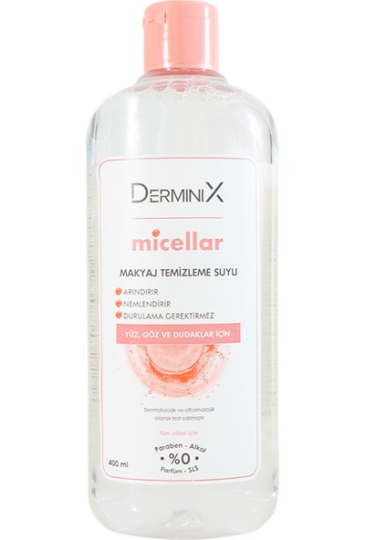 Derminix Micellar Kusursuz Makyaj Temizleme Suyu 400 ml Derminix Micellar Kusursuz Makyaj Temizleme Suyu 400 ml
