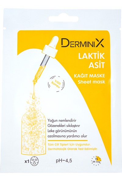 Derminix Laktik Asit Kağıt Maske Derminix Laktik Asit Kağıt Maske
