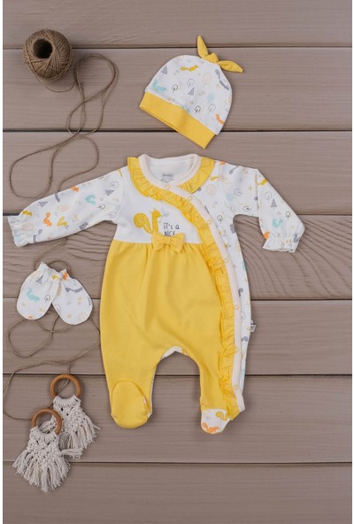 Baby2go 4-043 Kız Bebek Sevimli Sincap Tulum Sarı Baby2go 4-043 Kız Bebek Sevimli Sincap Tulum Sarı