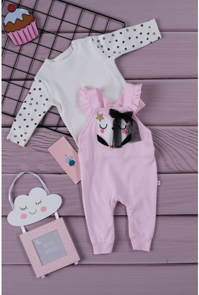 Baby2go 4-007- Kız Bebek Star Owl Salopet Pembe Baby2go 4-007- Kız Bebek Star Owl Salopet Pembe