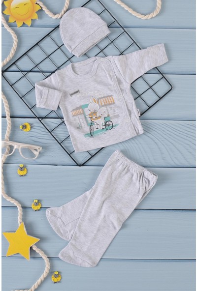 Baby2go 214- Erkek Bebek Pijama Takım Gri