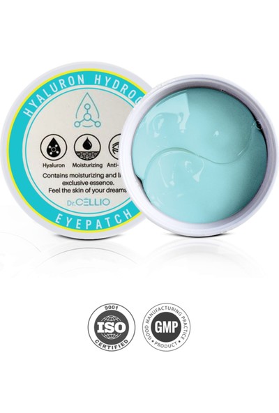 Dr. Cellio Göz Altı Şişlikleri ve Kaz Ayakları Karşıtı Nemlendirici Hyaluron Eye Patch (60'lı) Hızlı Etki Kore Beauty