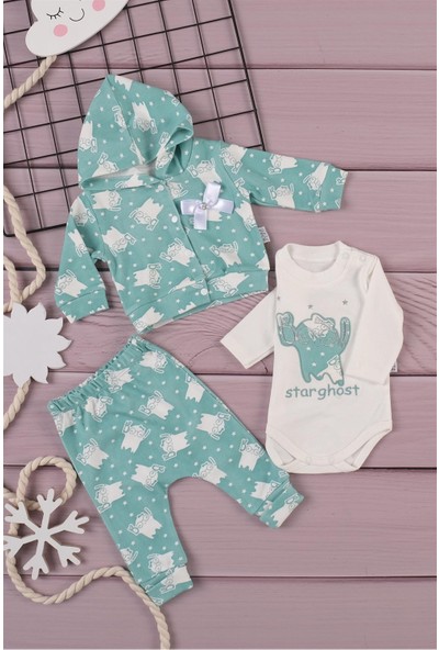 Baby2go 6524- Kız Bebek 3lü Takım Mint Yeşili Baby2go 6524- Kız Bebek 3lü Takım Mint Yeşili