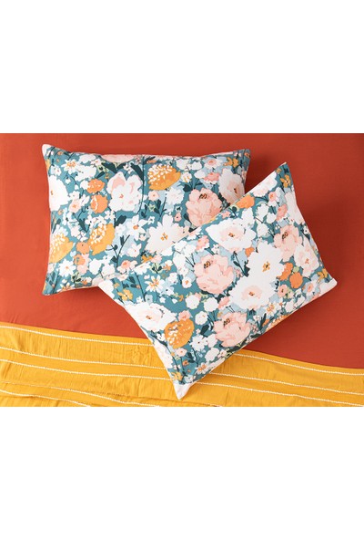 English Home Camellia Pamuklu 2'li Yastık Kılıfı 50X70 cm Şeftali