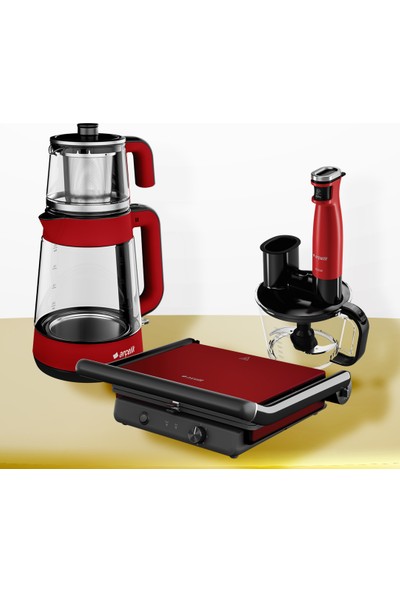Arçelik Küçük Ev Aletleri Seti CM6964 K - Rhb 6050 K - Tm 6046 Ck Kırmızı Set Arçelik Küçük Ev Aletleri Seti CM6964 K - Rhb 6050 K - Tm 6046 Ck Kırmızı Set