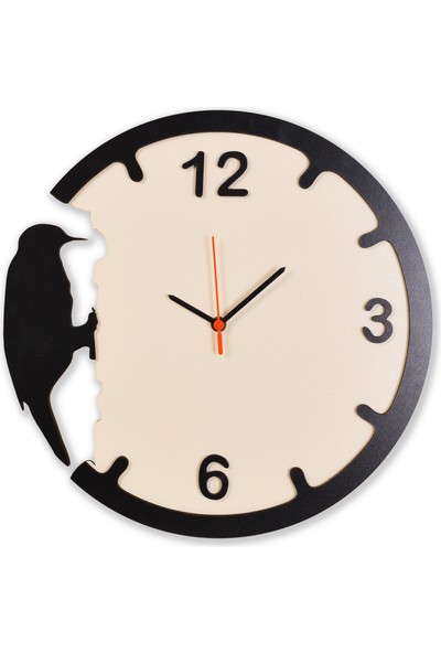 Design Marvel Kuş Tasarımlı Ahşap Duvar Saati