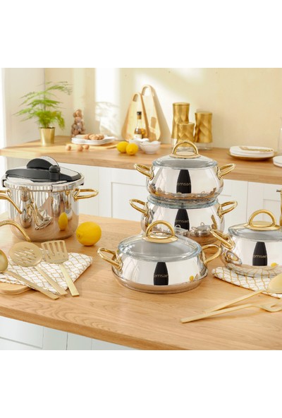 Emsan Everest Gold Indüksiyon Tabanlı 18 Parça Çeyiz Seti