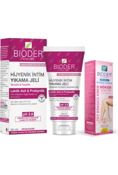 Intım Jel 200 ml + Bıoder Tuy Dokucu Krem Kadın 100 ml 2li Set Intım Jel 200 ml + Bıoder Tuy Dokucu Krem Kadın 100 ml 2li Set