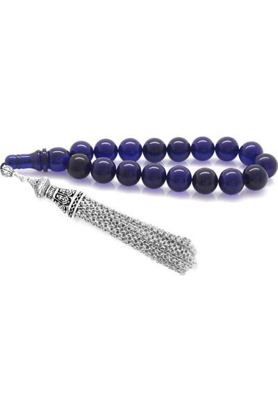 Nipora Kararmaz Metal Püsküllü Lacivert Sıkma Kehribar Efe Tesbih Nipora Kararmaz Metal Püsküllü Lacivert Sıkma Kehribar Efe Tesbih