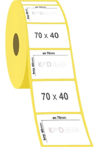 Cmk 70X40MM Termal Barkod Etiketi 1000'LI Sarım Cmk 70X40MM Termal Barkod Etiketi 1000'LI Sarım