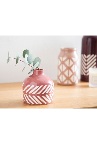 English Home Linear Vazo 11X11X11.5 cm Pembe English Home Linear Vazo 11X11X11.5 cm Pembe
