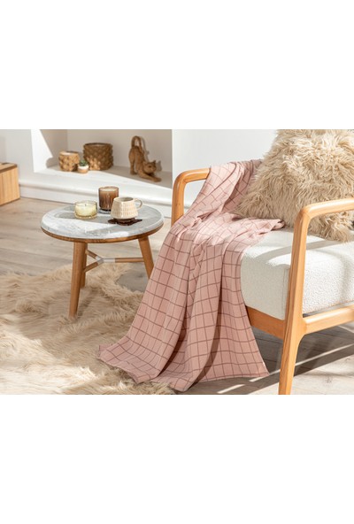 English Home Square Polar Tv Battaniye 120X170 cm Gül Kurusu