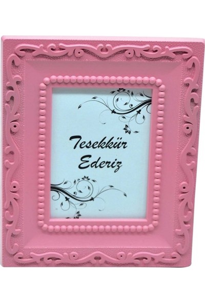 25LI Dikdörtgen Mini Fotoğraf Çerçevesi Pembe