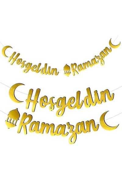 Happyland Hoşgeldin Ramazan Kaligrafi Banner Gold Happyland Hoşgeldin Ramazan Kaligrafi Banner Gold