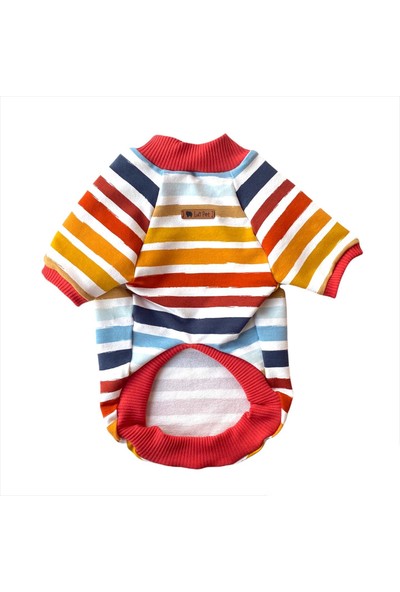 Luli Pet Organik Pamuk Çizgili Kedi Köpek Sweatshirt