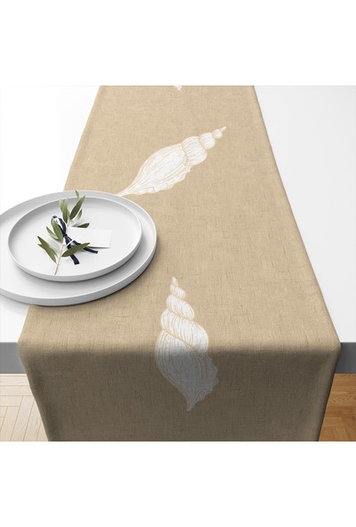 Lux Vie Marin Runner 40 x 140 cm. Desenli Kalın Keten Dokuma Masa Örtüsü Runner Lux Vie Marin Runner 40 x 140 cm. Desenli Kalın Keten Dokuma Masa Örtüsü Runner
