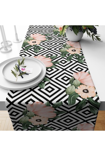 Contione Group 4 Kişilik Dijital Baskılı Amerikan Servis Runner Masa Örtüsü