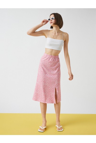 Koton Kadın Yırtmaçlı Midi Etek