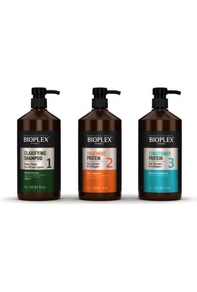 Bioplex Yıpranmış Saçlar Için Nano Moleküler Keratin Saç Bakım Seti 3 x 1000 ml Bioplex Yıpranmış Saçlar Için Nano Moleküler Keratin Saç Bakım Seti 3 x 1000 ml