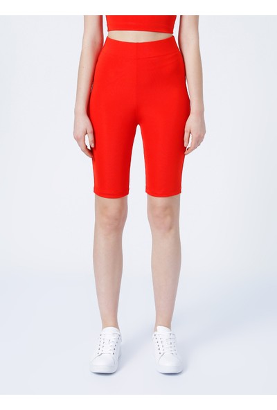 Fabrika Gesi Lastikli Basic Düz Kırmızı Kadın Tayt Fabrika Gesi Lastikli Basic Düz Kırmızı Kadın Tayt