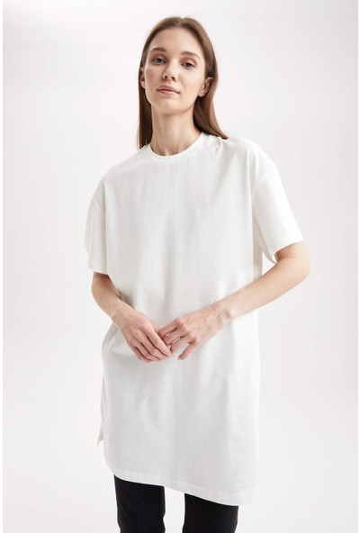 DeFacto Regular Fit Basic Kısa Kollu Tunik Tişört X2798AZ22SM DeFacto Regular Fit Basic Kısa Kollu Tunik Tişört X2798AZ22SM