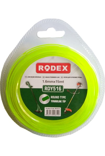 Rodex Rode x 1,6 mm x 15 Metre Misina Elektrikli ve Şarjlı Misinalı Çim Biçme Makinalarına Uyumlu Misina ( 2 Adet ) Rodex Rode x 1,6 mm x 15 Metre Misina Elektrikli ve Şarjlı Misinalı Çim Biçme Makinalarına Uyumlu Misina ( 2 Adet )