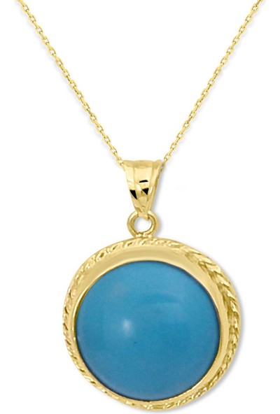 Aslı Gold Yuvarlak Firuze Taşlı Altın Nostalji Kolye (KLY0343) Aslı Gold Yuvarlak Firuze Taşlı Altın Nostalji Kolye (KLY0343)