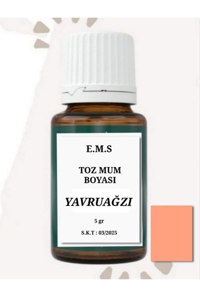 Ems Yavruağzı Renk Toz Mum Boyası Cam Şişede 5 gr