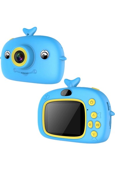 Bintech 1500W Piksel Çocuk Dijital Mini Karikatür Kamera 2.0 Inç IPS Çocuk Video Kamera Kılıflı