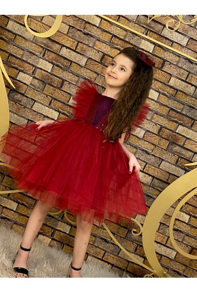 Pumpido Bordo Elbise